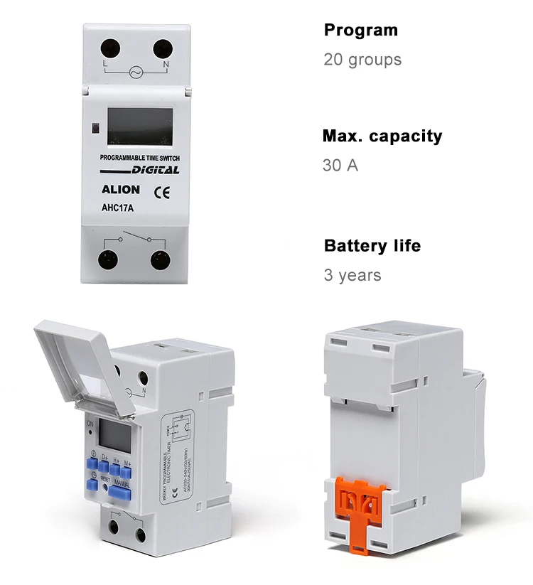 ALION AHC17A 30A 220V Digital Timer Switch - 24 Hour Programmable