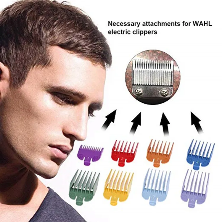 8 Sizes Plastic Hair Clipper Attachment Guide Comb Set Haircut ...