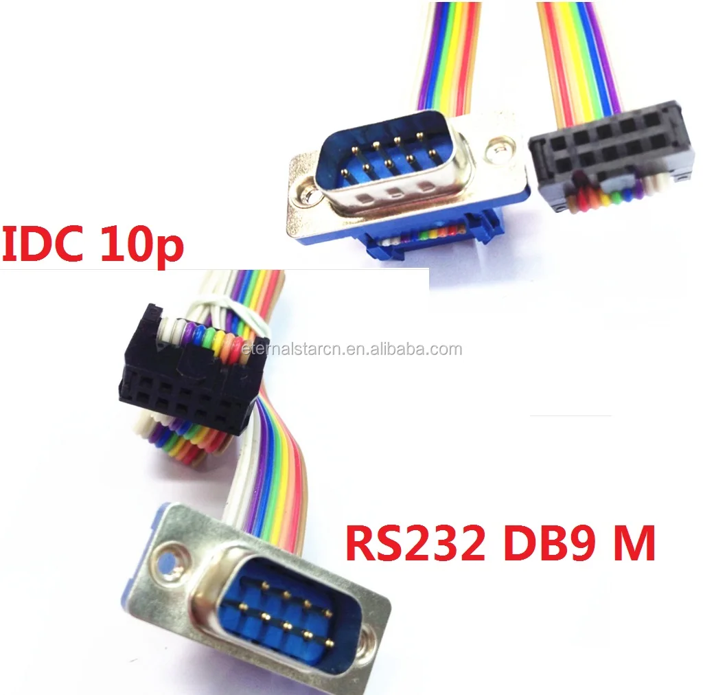 RS232 DB 9 Pin Serial Port Connector with Ribbon Cable