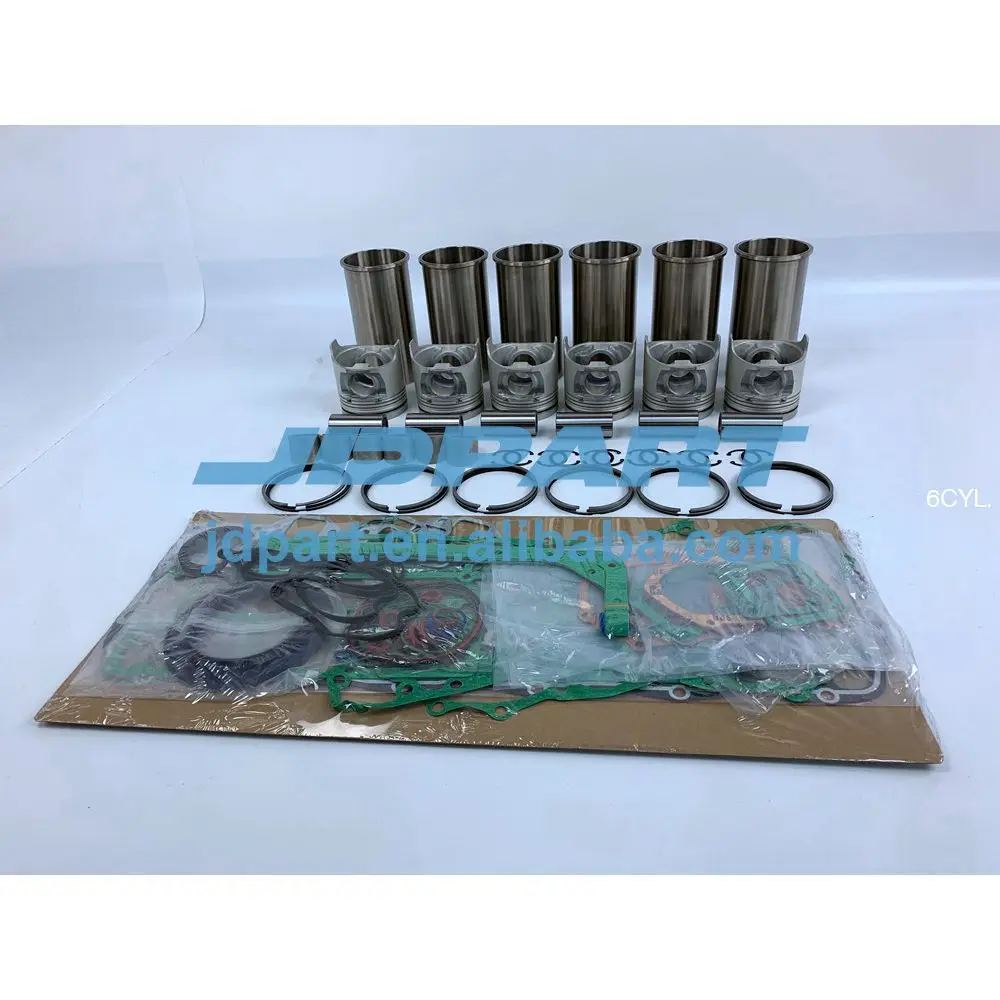 6d15 Cylinder Liner Kit With Full Gasket Set Piston Rings Liner For ...