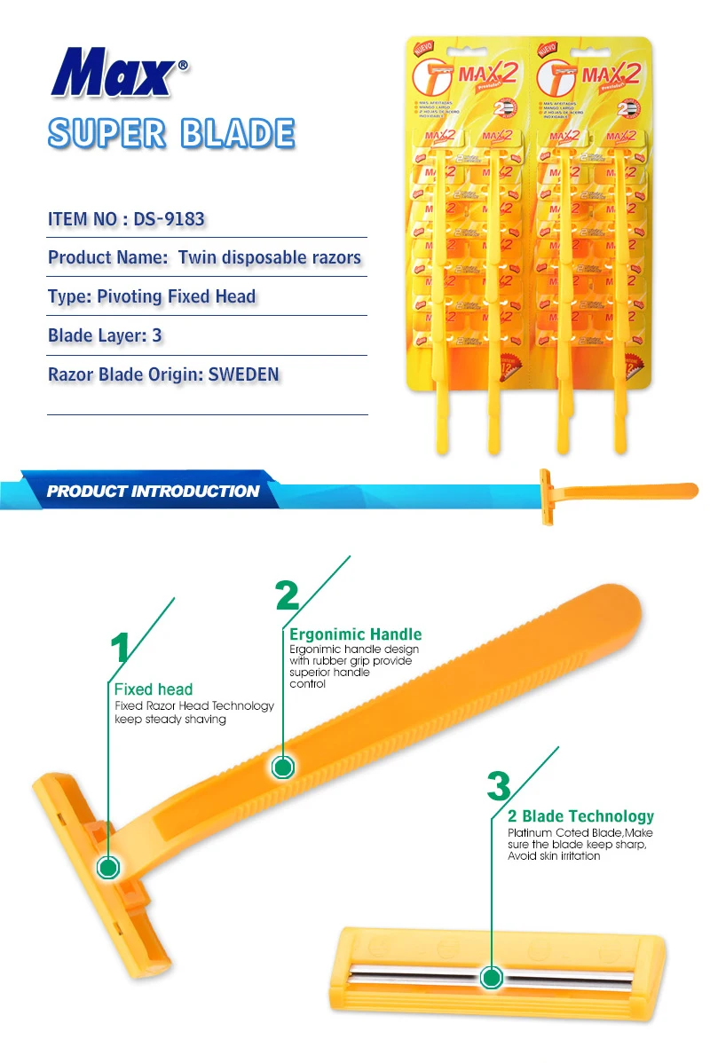 Double Edge Razor Blade Disposable Plastic Handle - Buy Double Edge ...