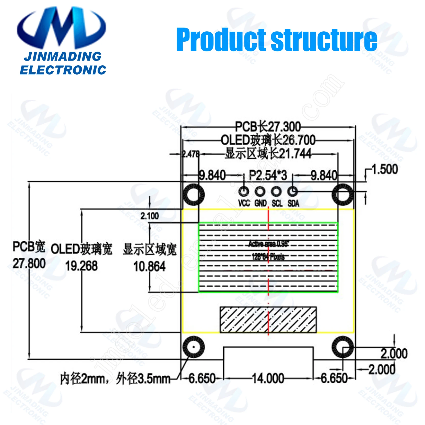 Oled0 96 Lcd Oled I2c 0 96 Ssd1306 Serial White Oled Display