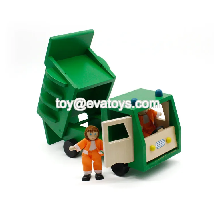 Juguetes En La Basura - Cartoon Mini Wooden Garbage Truck Toys for Kids ...