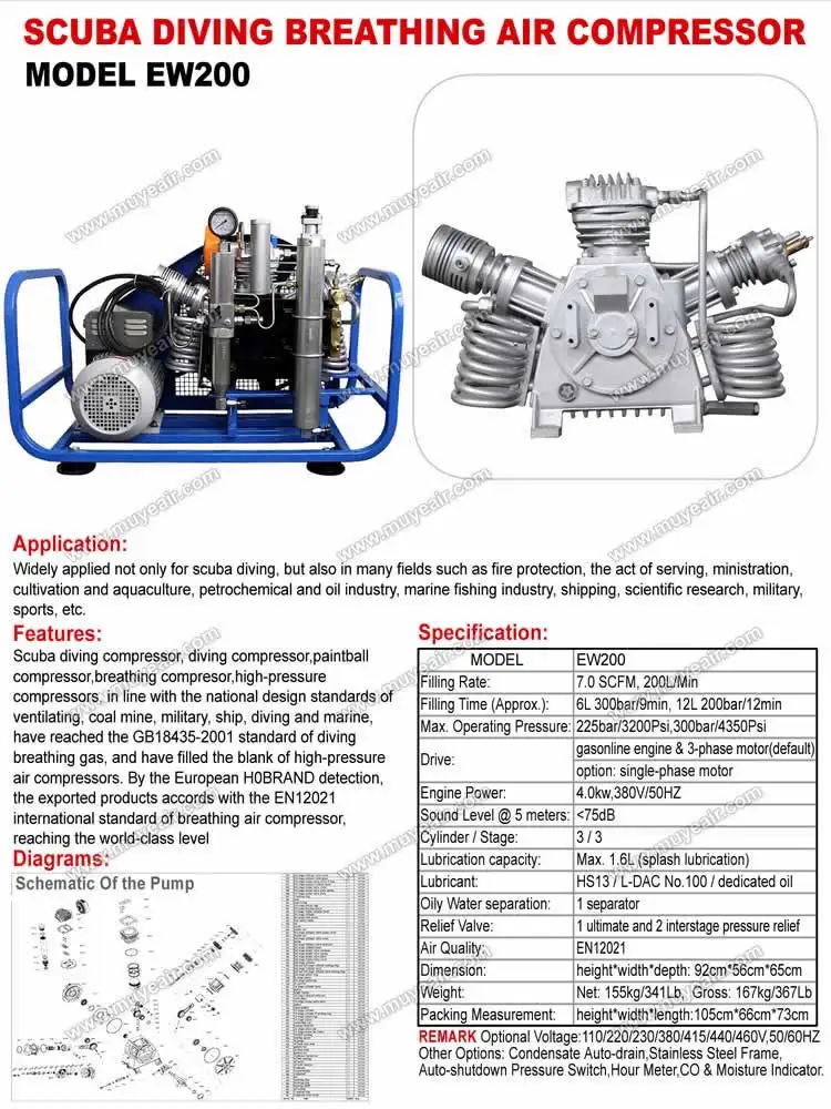 High Pressure Air Compressor for Scuba Diving & Paintball