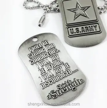 Dog Tag Necklaces For Us Army Soldiers Engraved Military Courage Dog ...