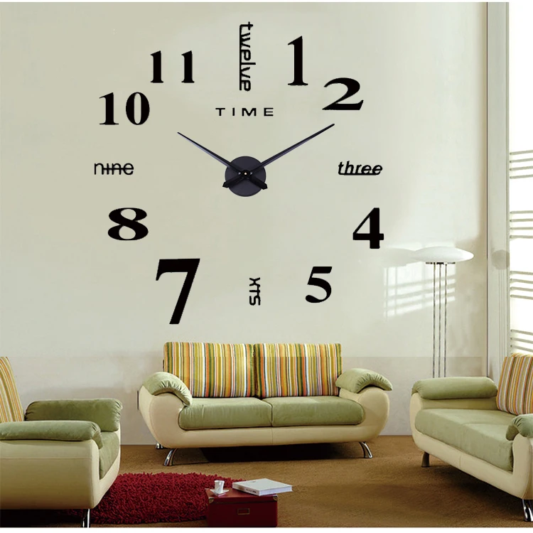 Novelty Modern Design Home Decorative Wall Sticker Clock