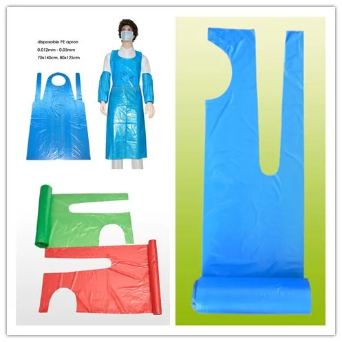 Biodegradable Disposable Coloured Pe Apron On Roll - Buy Coloured Pe ...