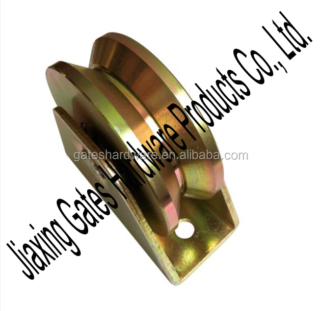 Double Bearing Y Groove Sliding Gate Metal Wheel With Bracket For ...