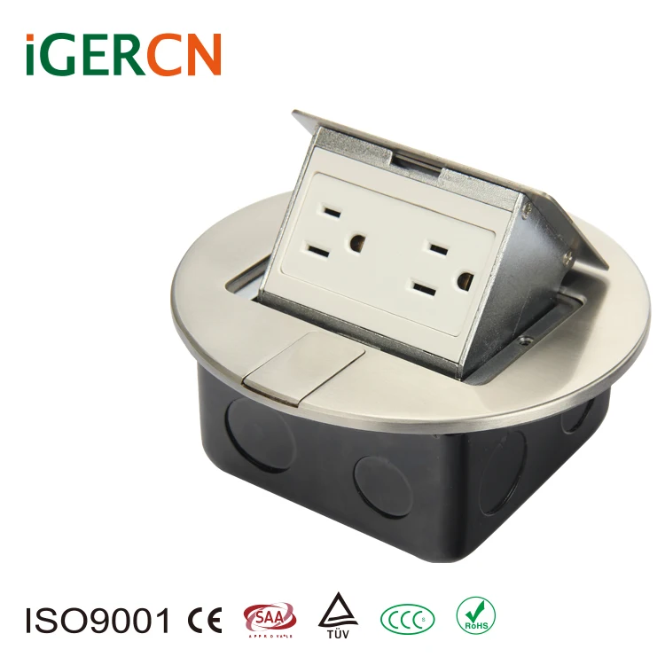 America Style Stainless Steel Round Pop Up Floor Socket Box - Buy ...