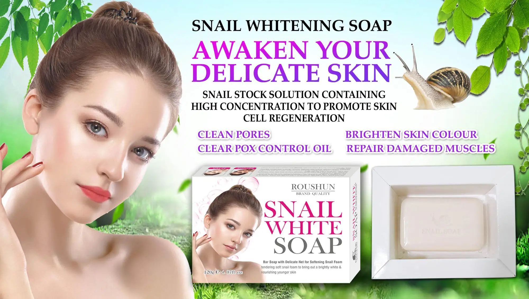 Snail White Whitening Soap for Clear Skin & Acne Care - OEM | Wholesale