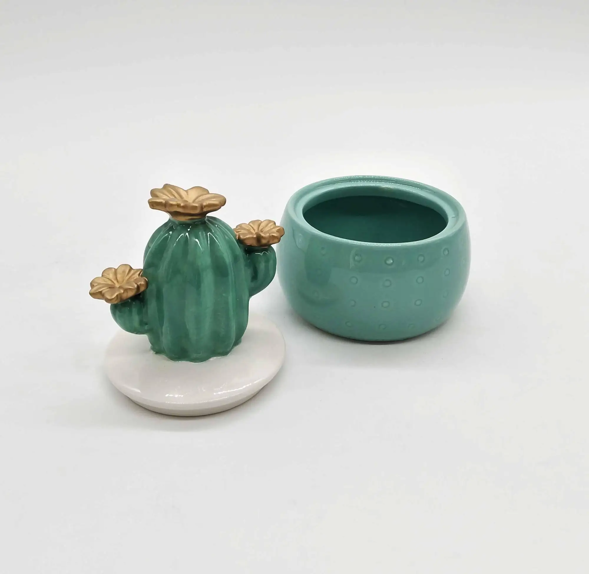 Handmade Cactus Design Ceramic Jewelry Storage Boxes Ceramic Cactus ...