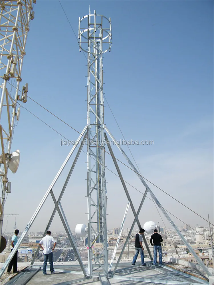 15 Meter Heavy Duty Antenna Mast - Telecom Rooftop Monopole