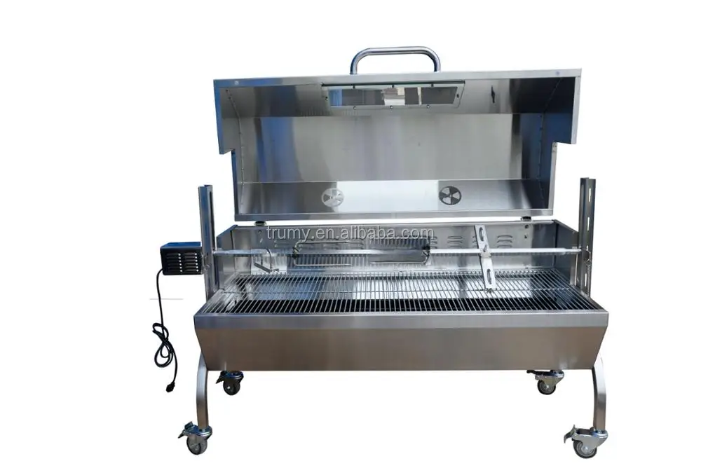 Stainless Steel BBQ Spit Rotisserie with Electric Motor