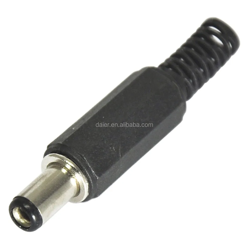 Black 2.5mm Male Dc Power Jack Solder Connector Adapter 5.5mm Dc Power ...