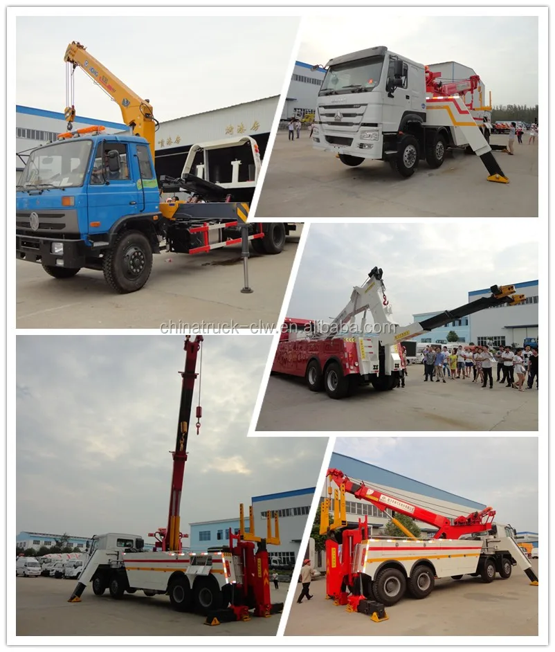 Dongfeng 6 Wheeler Flatbed Tow Truck Mounted Crane 4*2 Car Rescue Road ...