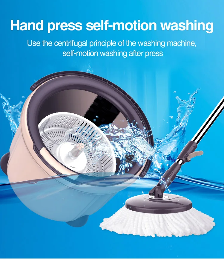 Boomjoy Single Bucket Spin Mop With Wringer Rotating Magic Mop M2 - Buy ...