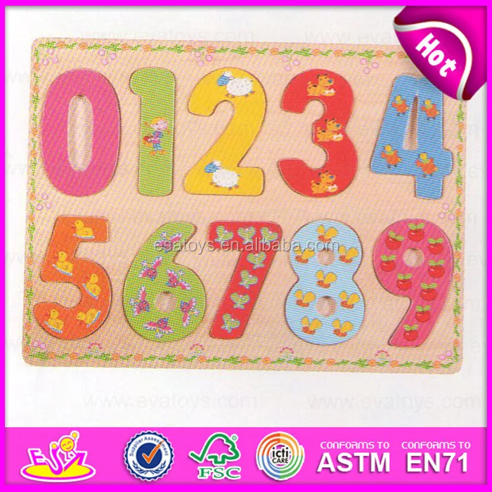 Wooden Number Chunky Puzzles Math Set Puzzle,Wooden Preschool Puzzles ...