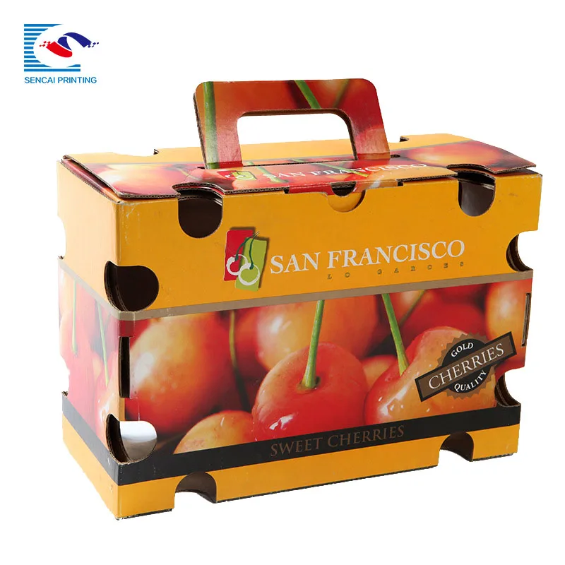 Custom Hollow Out Corrugated Cherry Packing Boxes for Tomatoes