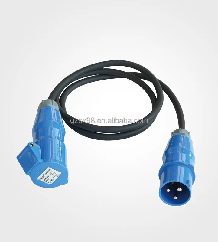 3x2.5mm2 Extension Power Cable with 16a Waterproof Plugs