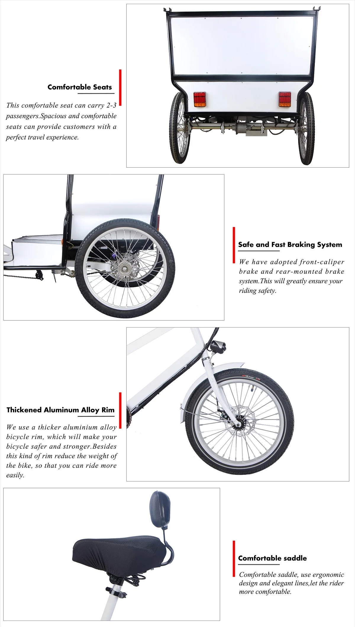 Electric Assist Pedicab Rickshaw Taxi Bike - 200 kg Payload, Max 30 Km ...
