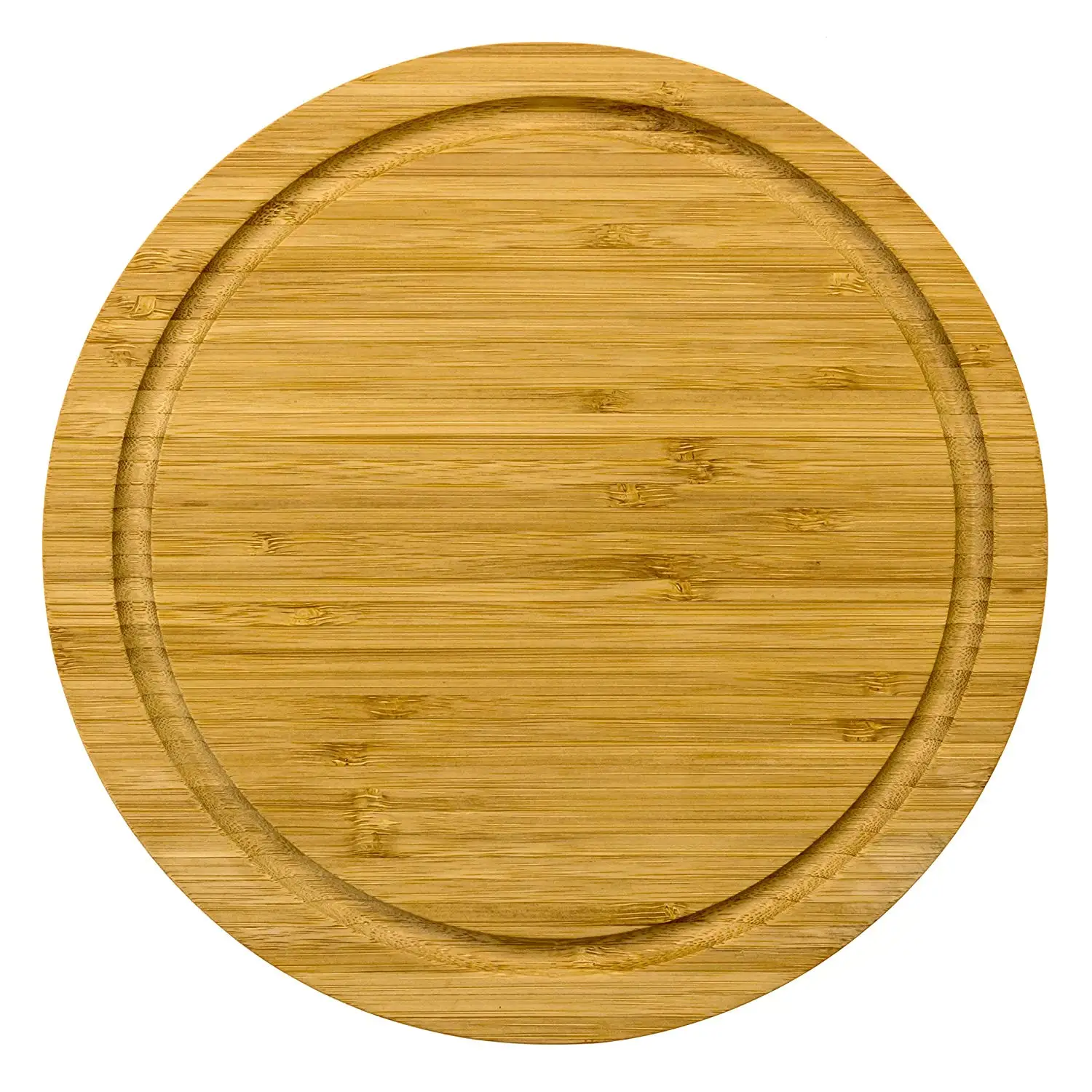 Round 4-piece Bamboo Cheese Board Cutting & Cutlery Set With Slide-out ...