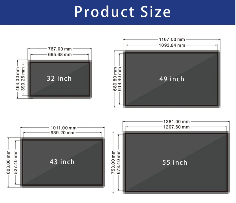 55 Inch Touch Screen Monitor Tactile Screen With Base - Buy Tactile ...