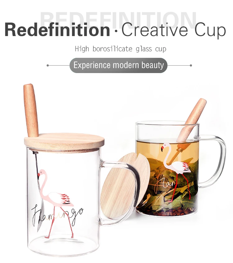 Wholesale Single Wall Glass Juice Glasses 400ml With Wooden Lid/11oz ...