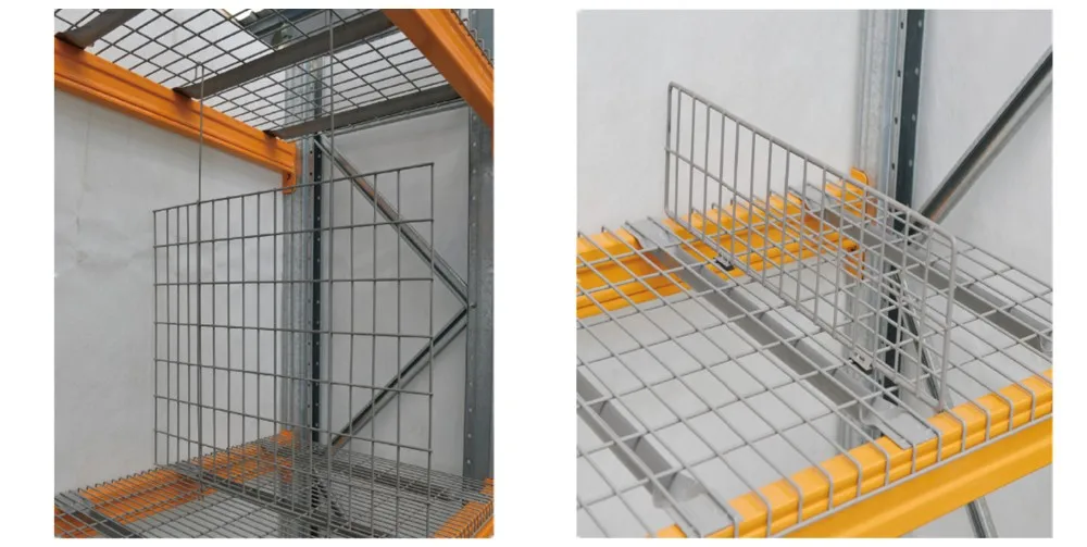 Galvanized Snap in Pallet Rack Bay Vertical Wire Mesh Dividers