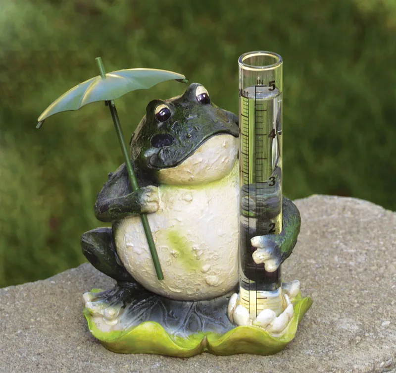 Garden Decoration Polyresin Frog Ornamentation Rain Gauge - Buy Garden ...