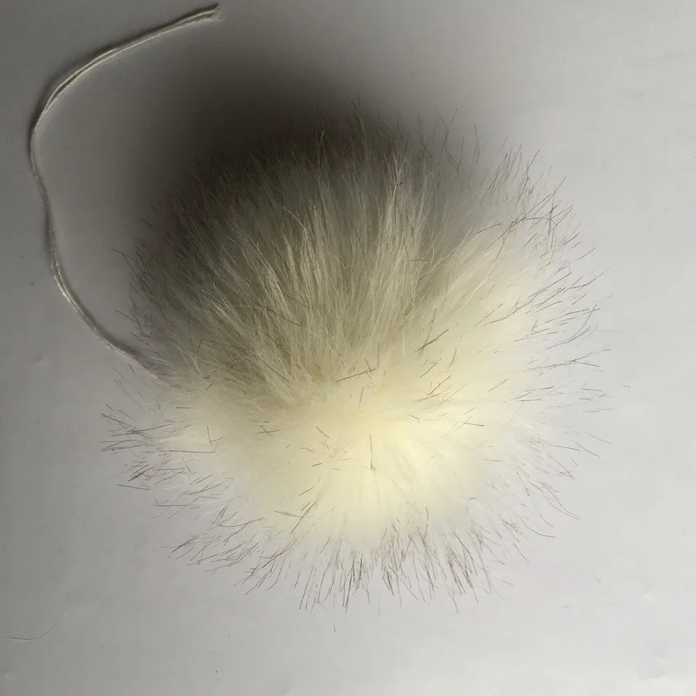 10cm Diameter White Fabric Fur Balls Faux Ball With String Artificial ...
