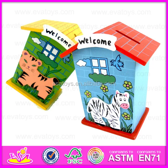 New Wooden Saving Box For Kids,Wooden Toy Money Saving Box For Children ...