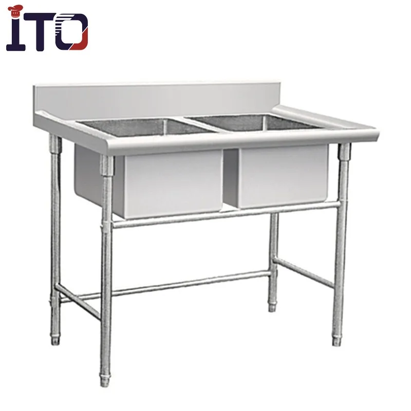 Commercial Stainless Steel Laboratory Sink Bench With Double Bowl - Buy ...