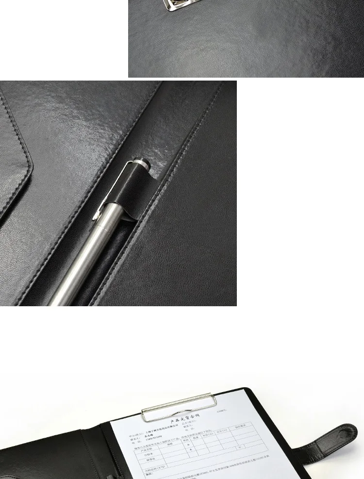 Custom Portfolio Conference A4 Size Business Office Sign Pu Leather ...