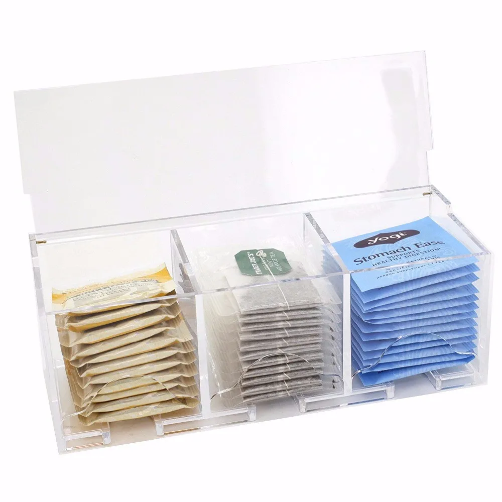 Professional Manufacture Black Acrylic 3-tier Coffee Box Tea Condiment ...