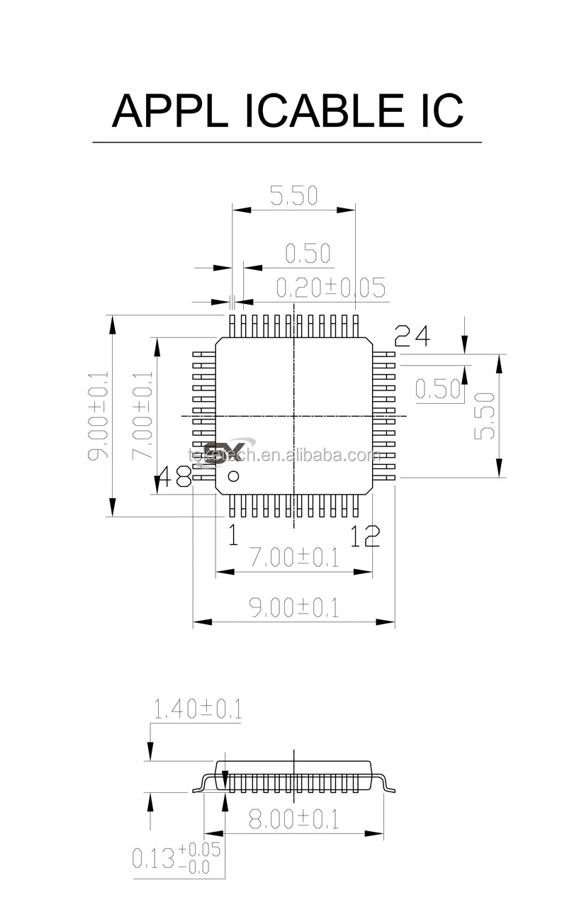 Qfp48 Tqfp48 Lqfp48 To Dip48 Mcu Programmer Pitch 0.5mm Ic Body Size ...