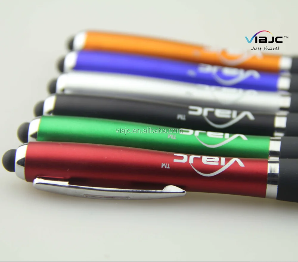 New Creative Design Led Light Pen Laser Ballpoint Pen With Stylus Metal ...
