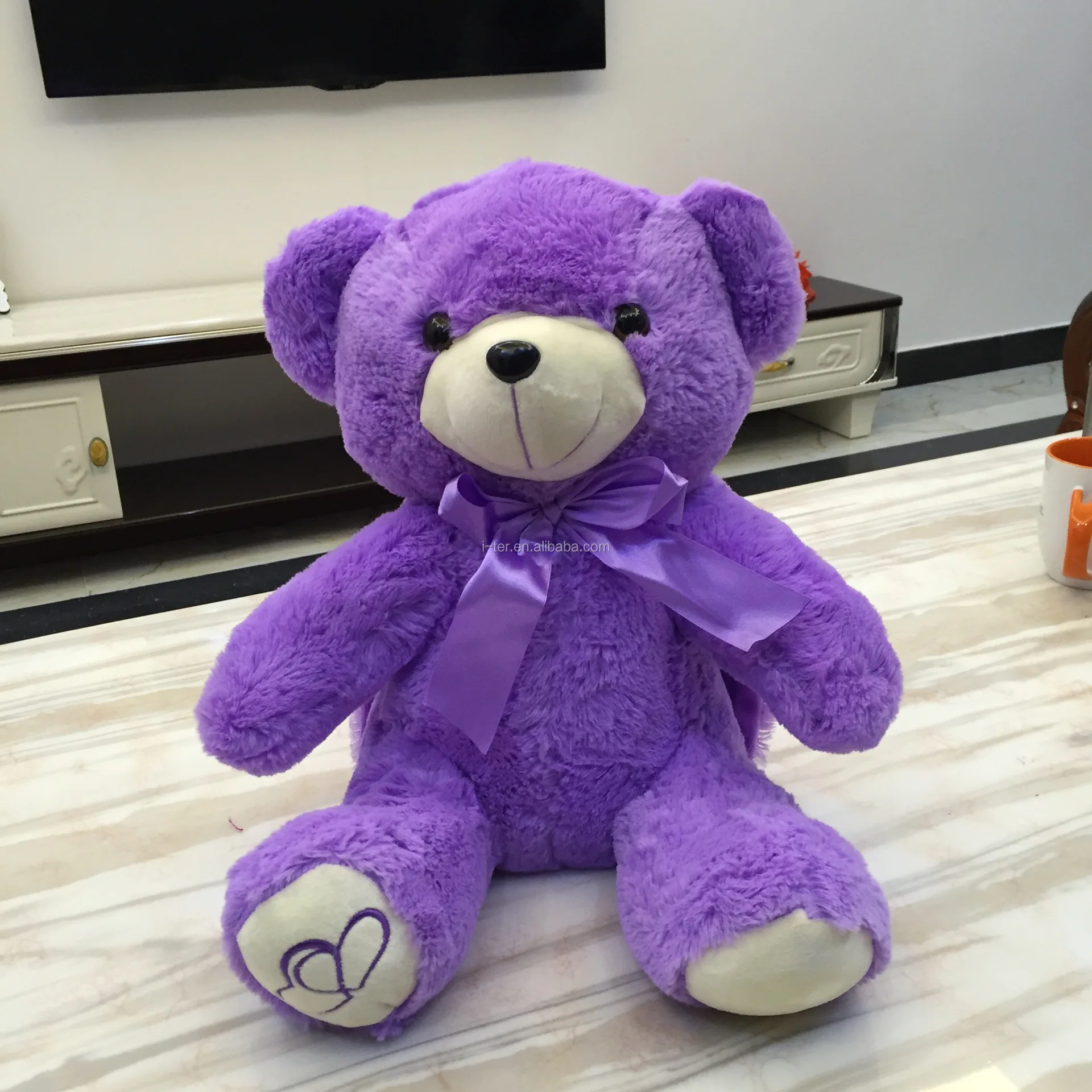 Customized Cute Purple Color Plush Teddy Bear Toy In Hot Sale - Buy ...