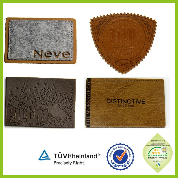 Factory Made Clothing Embossing Logo On Leather Custom Leather Patch ...