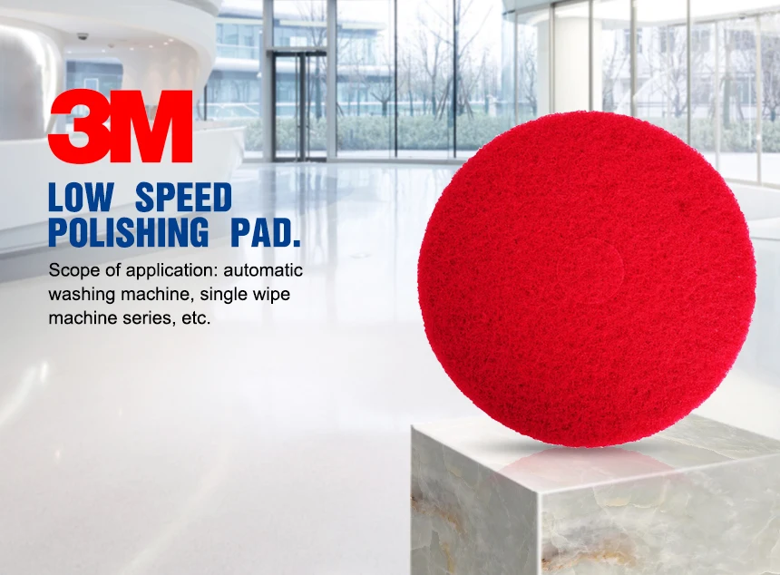 3m Red Floor Cleaning Scrubbing Pad Wet And Dry Diamond Hand Polishing ...