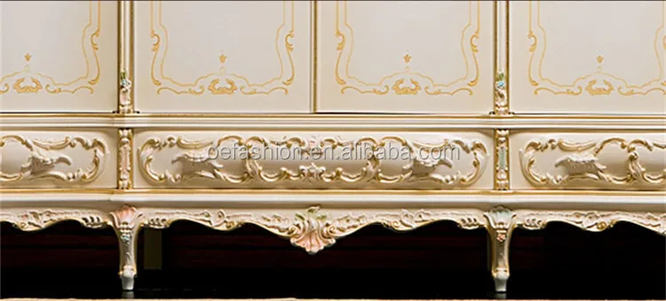 Oe-fashion French Luxury Six-door Wardrobe White Combination Wardrobe /solid Wood Wardrobe ...