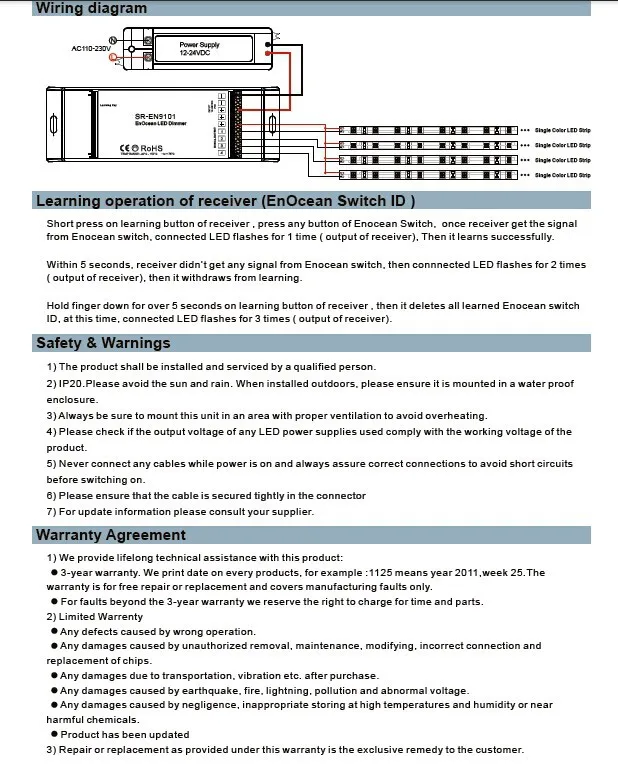 Sunricher Single Color Enocean Dimmer - Buy Enocean Led Dimmer,Enocean ...