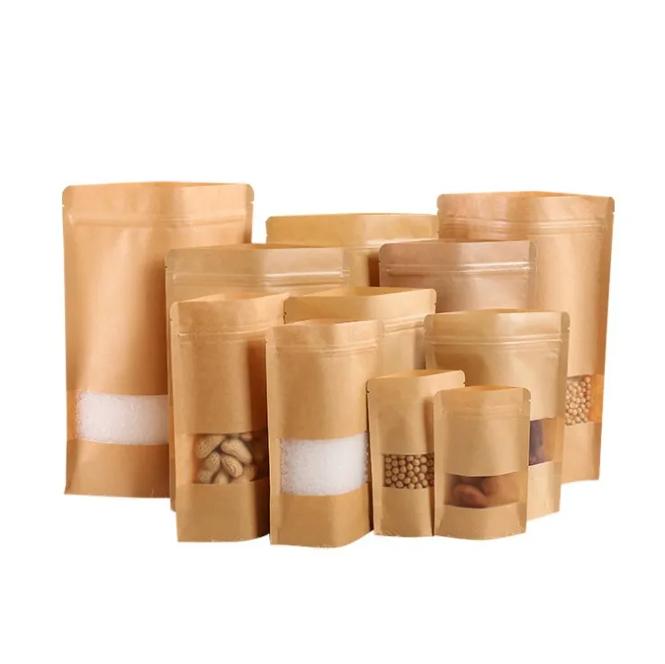 Recyclable Food Grade Laminated Kraft Paper Zip Lock Packaging Bag With ...