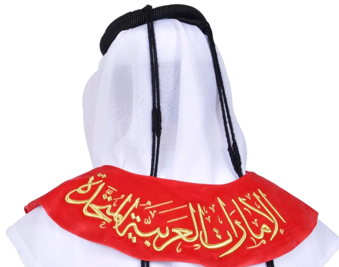 Custom High Quality Fabric Embroidery UAE National Day Scarf