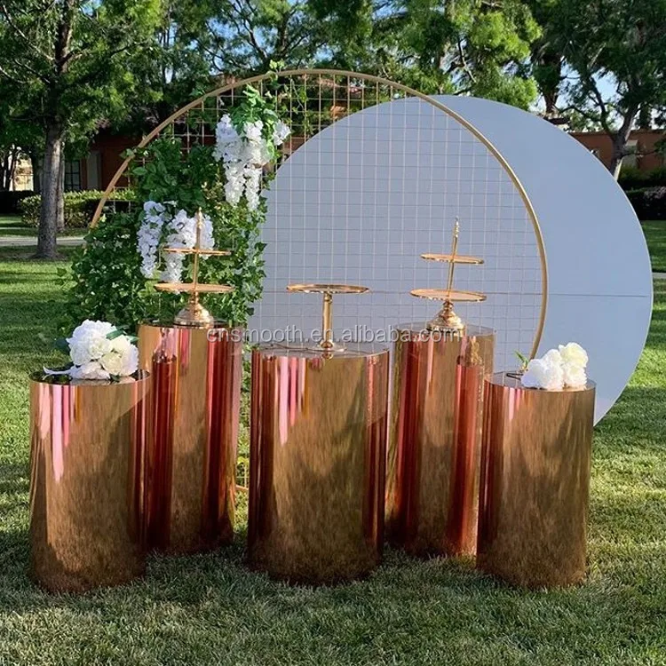 Acrylic Clear Round Column Plinth for Wedding Decoration