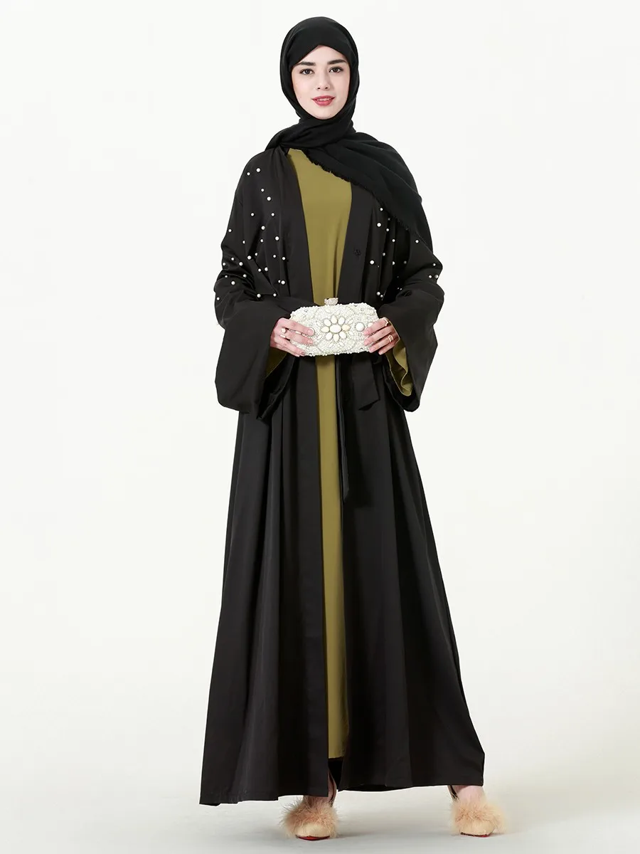 1538# Modern Islamic Clothing Long Sleeve Maxi Dress Heavy Beaded ...