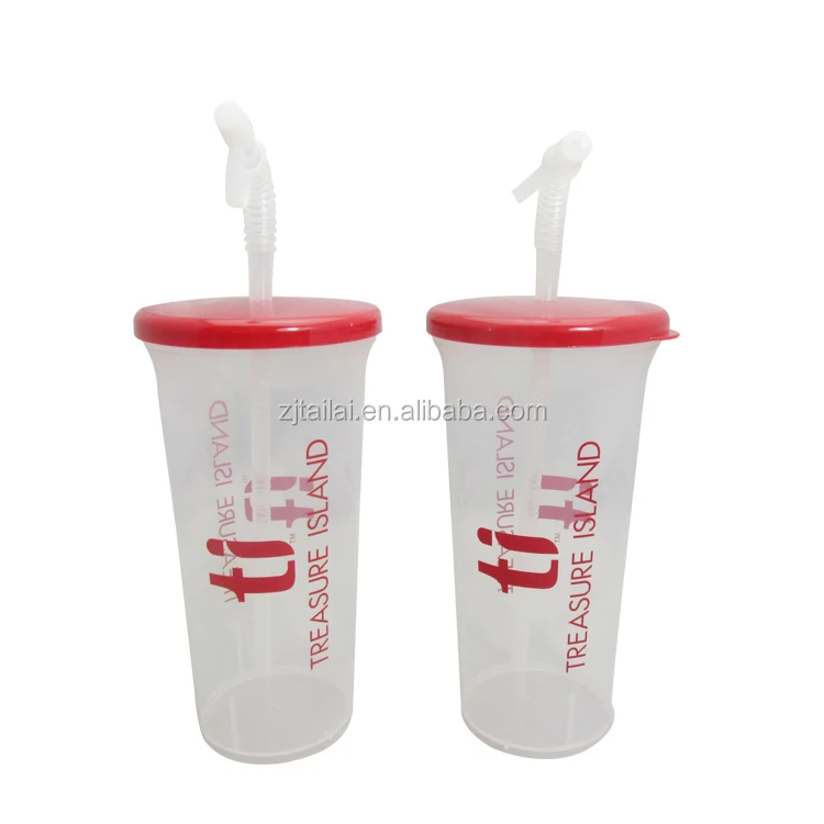 32 OZ Pool Cup with Corrugated Straw - Sustainable Partyware