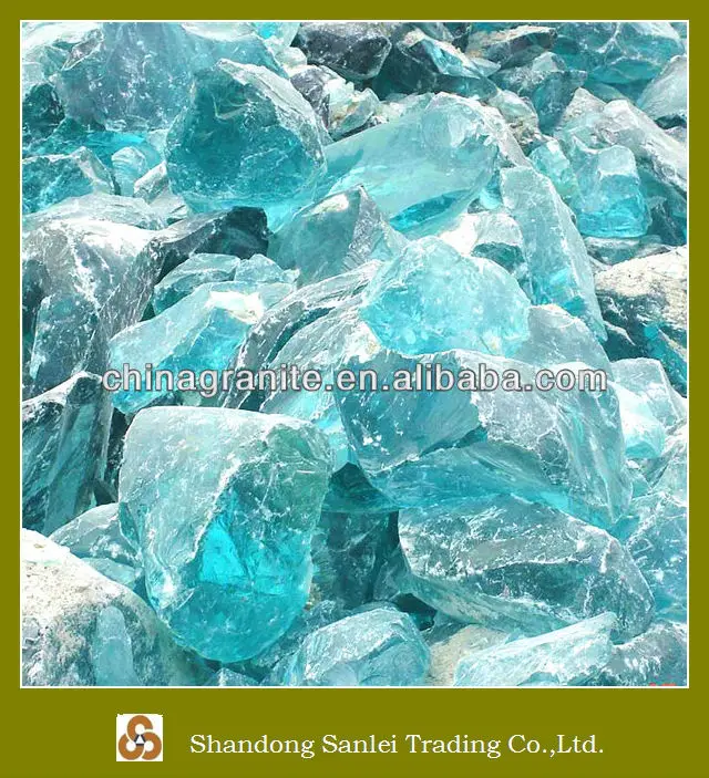 Decorative Slag Glass Rock - Ocean Blue for Landscaping