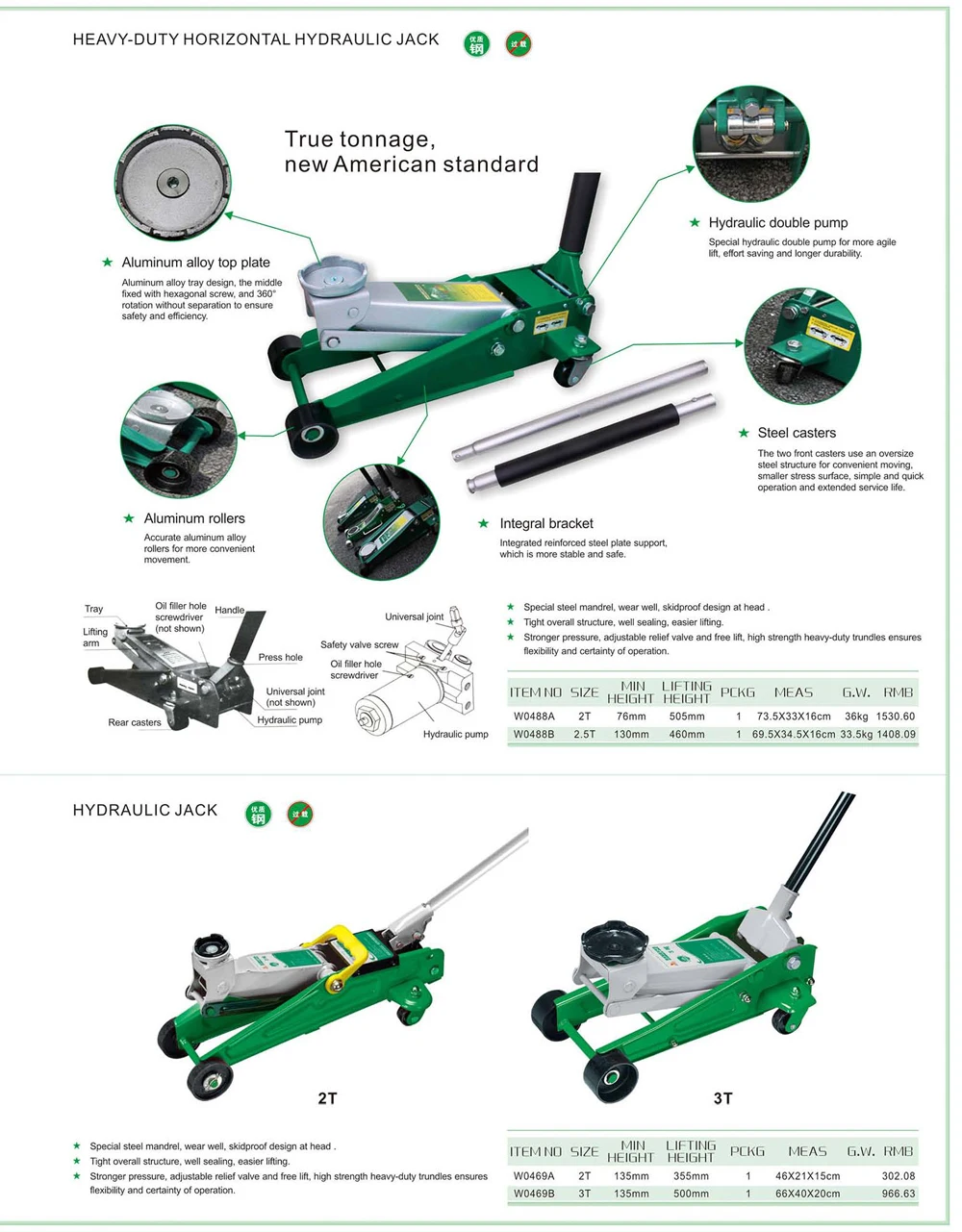 2 To 3 Ton Trolley Heavy Duty Horizontal Hydraulic Car Jack For Factory ...