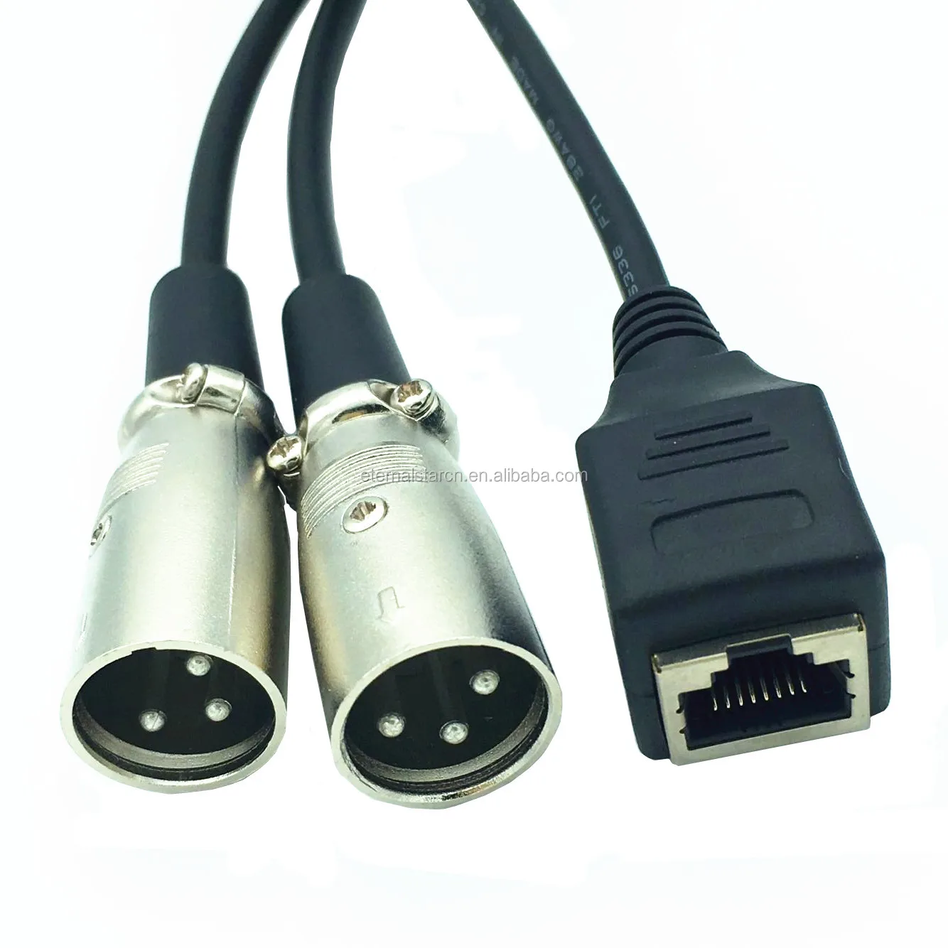 2 Port Xlr 3 Pin Male To Rj45 Female Network Adapter Short Connector ...