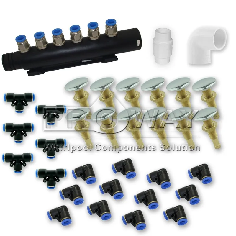 Whirlpool Hot Tub Fittings Set - Air Massage Jet Bubble System